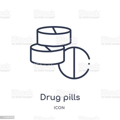 의료 개요 컬렉션에서 선형 약물 알 약 아이콘 얇은 라인 마약 약 아이콘 흰색 배경에 고립 약 알 약 유행 그림 0명에 대한 스톡 벡터 아트 및 기타 이미지 Istock