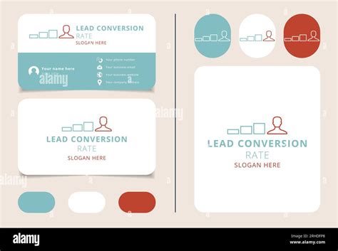 Lead Conversion Logo Design With Editable Slogan Branding Book And Business Card Template Stock