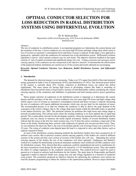 Pdf Optimal Conductor Selection For Loss Reduction In Radial