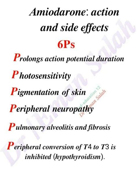 Amiodarone Action And Side Effects Medical Mnemonics Medical Knowledge Medical Surgical Nursing
