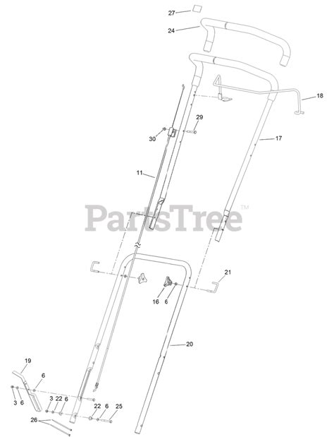 Toro 02617 Toro Hoverpro 550 Walk Behind Mower Sn 400000000 999999999 Handle Assembly