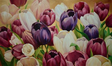 Иллюстрация Тюльпаны в стиле живопись