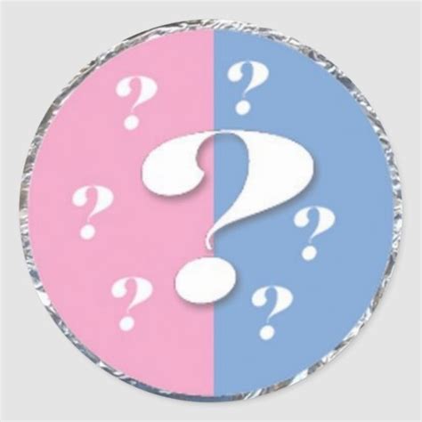 Question Mark Gender Reveal Sticker Round Zazzle Gender Reveal Gifts Baby Gender Reveal