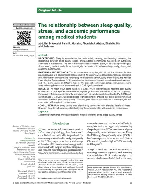 Therelationshipbetweensleepqualitystress4 Pdf Sleep Determinants Of Health