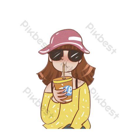 Painted Girl Drinking Juice Png Images Psd Free Download Pikbest