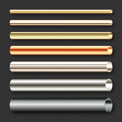 Premium Vector Steel And Copper Pipes Collection Construction Material Pipeline Industry And