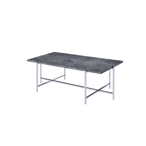 49 Chrome And Faux Marble Rectangular Coffee Table — Specialty Food Source