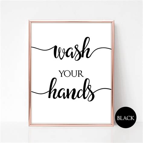 Wash Your Hands Bathroom Sign Printable Instant Download Bathroom Wall