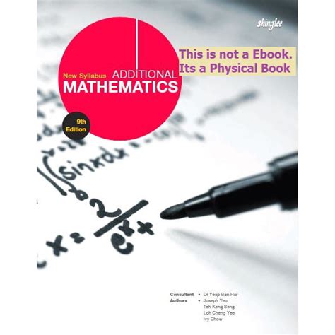 New Syllabus Additional Mathematics Shinglee Singapore Syllabus Shopee Malaysia
