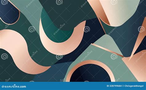 Abstract Color Palette Wallpaper With Rose Gold Navy B Ai Generated