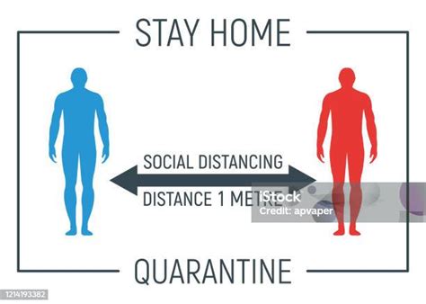 집에 머물고 사회적 거리 배너 라벨 전염병 코로나 바이러스 인용 실루엣 사람들 캐릭터 스탠드 개념 벡터 일러스트 2019년에 대한 스톡 벡터 아트 및 기타 이미지 Istock