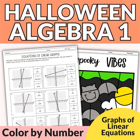 Halloween Linear Equations Standard And Slope Intercept Form Activity