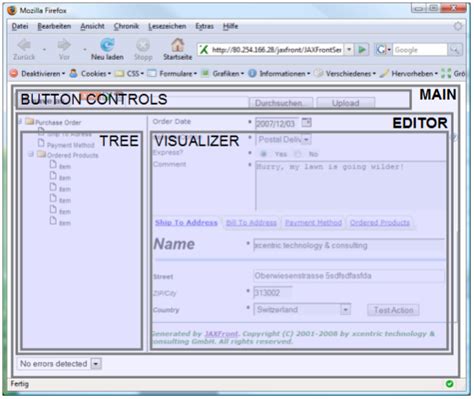 general layout structure div layers jaxfront jaxforms wiki