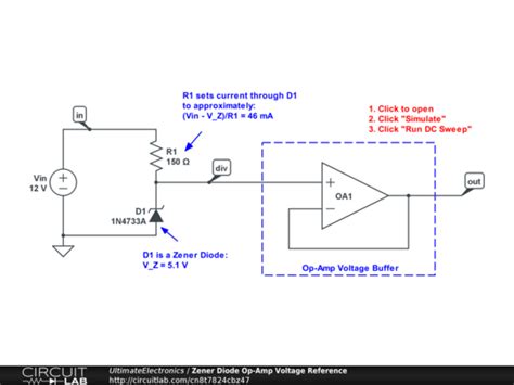 Zener Diode Op Amp Voltage Reference Circuitlab