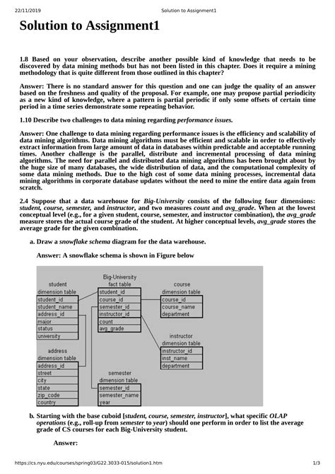 Solution To Assignment1