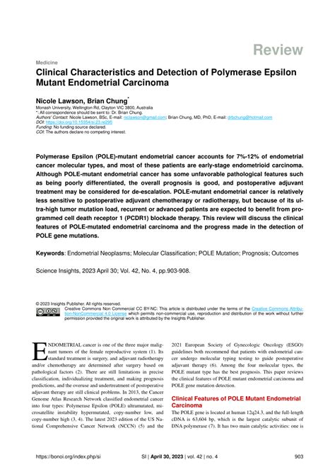Pdf Clinical Characteristics And Detection Of Polymerase Epsilon