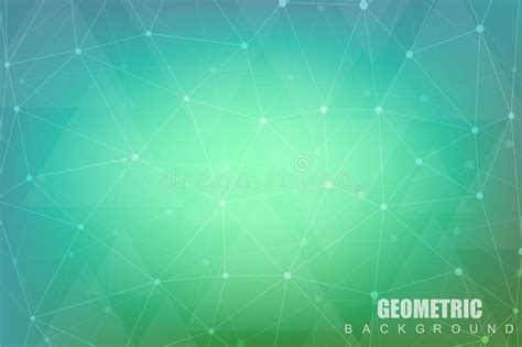 Geometric Abstract Background With Connected Line And Dots Scientific Concept For Your Design