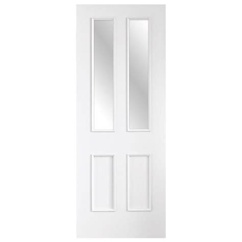 Internal White Primed Finish Grace 2 Clear Glass Safety Raised Door