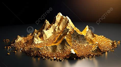 충분한 공간을 갖춘 금융 비즈니스 개념에 이상적인 황금 지형에 있는 금 너겟의 3d 렌더링 금덩이 금 투자 금화 배경 일러스트 및 사진 무료 다운로드 Pngtree