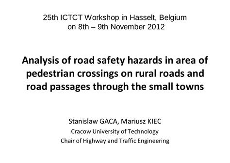 PDF Analysis Of Hazards In Area Of On Rural Roads And Passages Analysis Of Road Safety