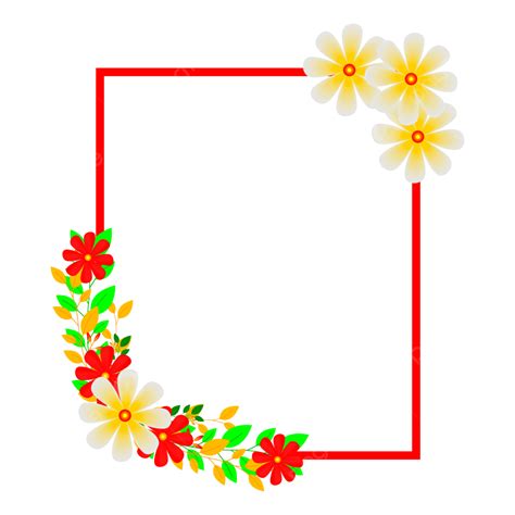 Square Flower Frame Vector Design Images Square Flower Decoration