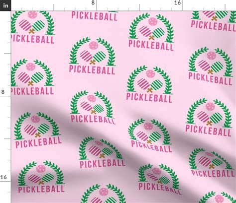Large Pickleball Wreath Preppy White Fabric Spoonflower