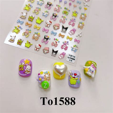 To สติ๊กเกอร์ติดเล็บ ลายน่ารักมากๆ มาใหม่จ้า ลอกติดได้เลยน้า พร้อมส่ง Prettynailss Thaipick