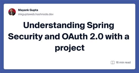 Mayank Gupta On Linkedin Implement Oauth 20 Authorization Code Flow