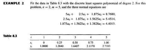 solved example 2 fit the data in table 8 3 with the discrete
