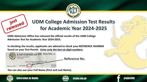 Udm Cat Result Universidad De Manila