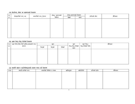 Sampati Bibaran Form For Governments Employer New Educational Information