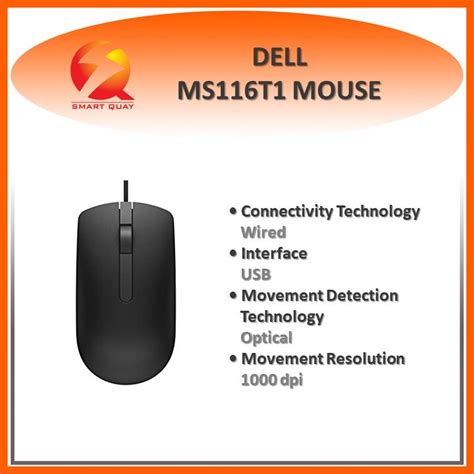 Dell Ms116t1 Usb Optical Mousemice Shopee Malaysia