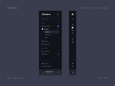 Day Sidebar Navigation Days UI Challenge Navigation Dashboard Design Cool Room