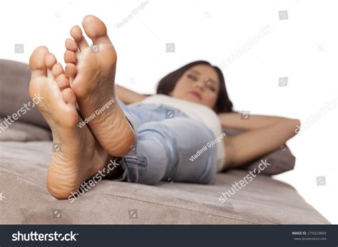 Photo De Stock Beautiful Female Bare Feet Woman Who 279323804