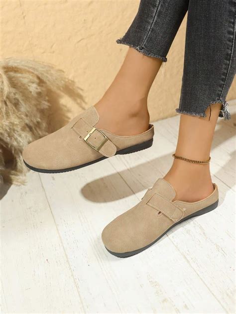 Sandalias Tipo Zuecos Retro Francesas Para Mujer Con Una Sola Tira Deslizantes Y Holgadas Con