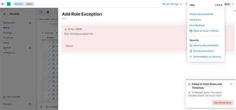 Security Solution Incorrect Error Message Is Displaying While Create The Exception For Deleted