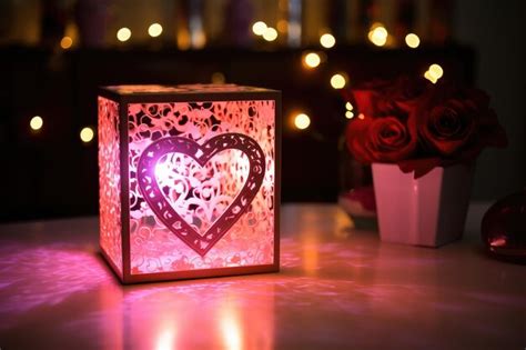 Premium Ai Image An Illuminated Box Featuring A Heart Symbol Creating