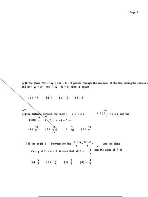 Mathematics 3d Geometry Mcq Pdf Sphere Elementary Geometry