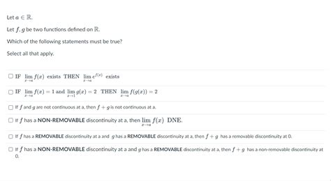 solved let a∈r let f g be two functions defined on r which