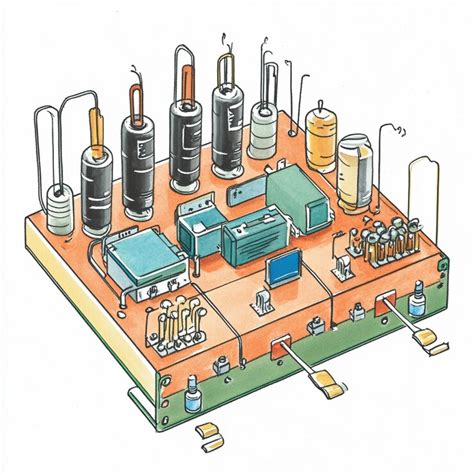 다이오드와 부드러움을 가진 정평 회로를 사용하여 Ac에서 Dc로 변환하는 일러스트레이션 프리미엄 Ai 생성 이미지
