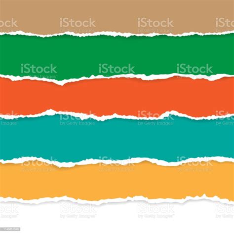 색 찢어진 된 종이의 집합입니다 그림자가 있는 벡터 일러스트 레이 션 0명에 대한 스톡 벡터 아트 및 기타 이미지 0명 가장자리 개념 Istock