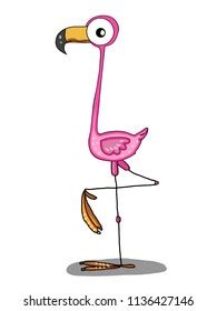Cute Cartoon Flamingo Stock Illustration 1136427146 Shutterstock
