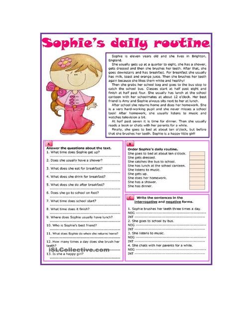 Sophies Daily Routine Pdf