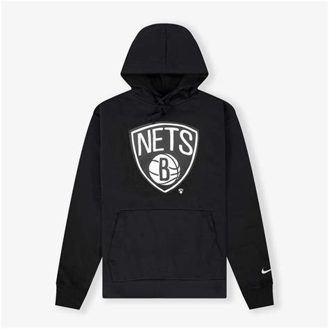 Brooklyn Nets Nba Essential Fleece Hoodie Black Throwback