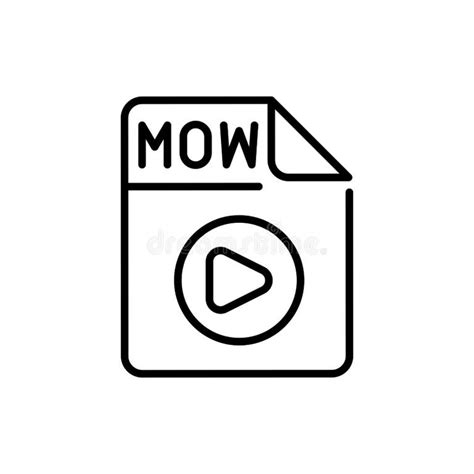 Mow File Color Line Icon Format And Extension Of Documents Stock Vector Illustration Of