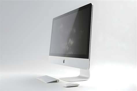 Premium Ai Image Modern Computer Monitor With Keyboard And Mouse On