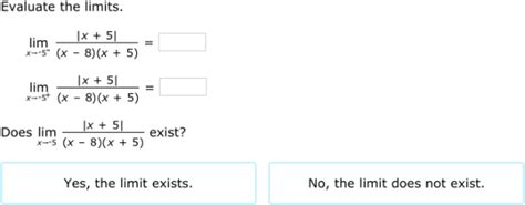 IXL Find Limits Involving Absolute Value Functions Calculus Practice