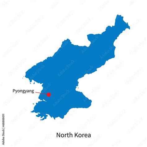 Vetor De Detailed Vector Map Of North Korea And Capital City Pyongyang