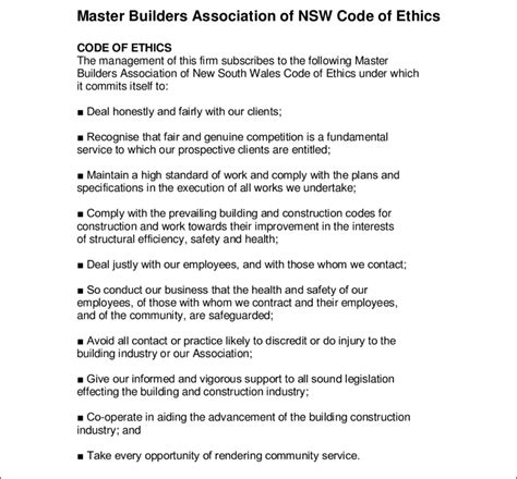 The MBA NSW Code Of Ethics Reproduced With Permission March Download Scientific Diagram