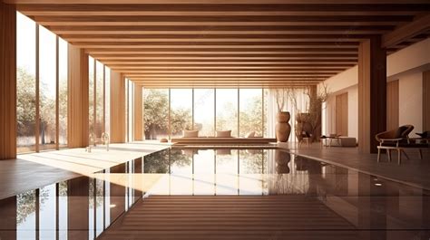 수영장이 있는 일본 호텔의 고요하고 미니멀한 인테리어의 3d 렌더링 고급 침실 호텔 방 침실 인테리어 배경 일러스트 및 사진 무료 다운로드 Pngtree